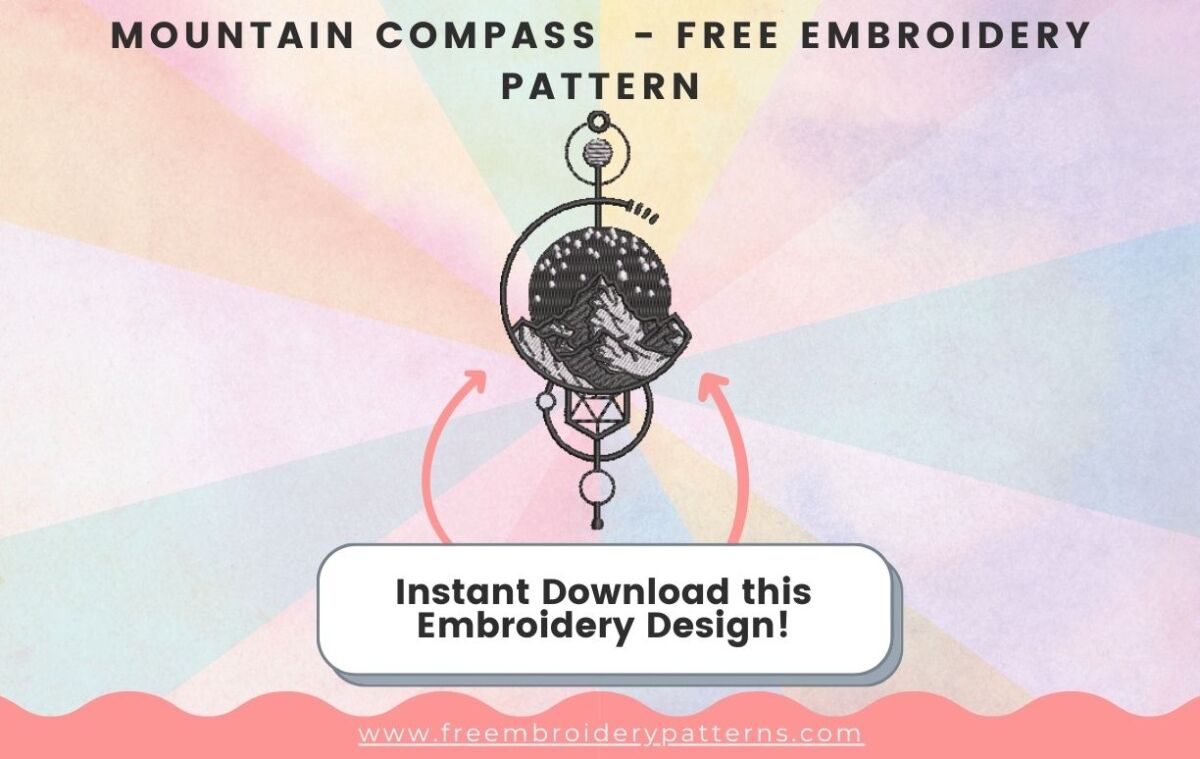 Mountain Compass – Free Embroidery Pattern – Free Embroidery Patterns
